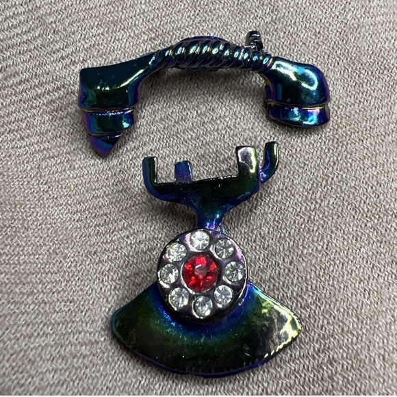 unbranded | Jewelry | Vintage Iridescent 2 Piece Rotary Dial Telephone ...